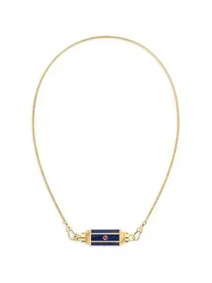 MARIE LICHTENBERG Baby Locket Ruby Lapis Lazuli Necklace - Gold