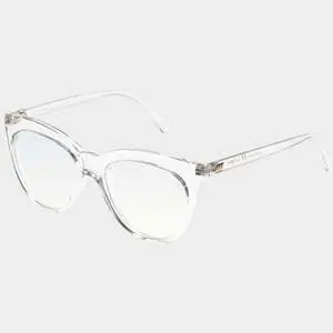 Le Specs Halfmoon Magic Crystal Clear Light Glasses - Blue