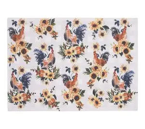 VALERIE PARR HILL Rooster Reversible Placemats Set Of 6 Valeri E - One-color