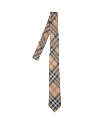 Burberry Check Silk Neck Tie - Beige