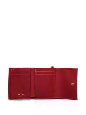 Prada Logo-plaque Leather Wallet - Red