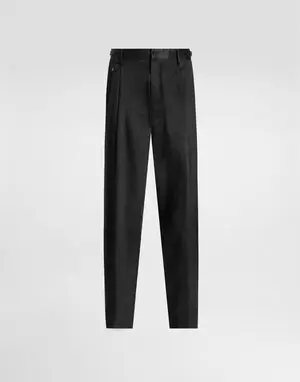 Dolce & Gabbana Cotton Gabardine Trousers - Black