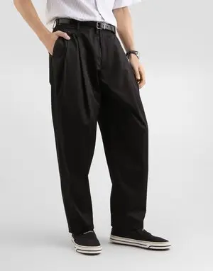 Dolce & Gabbana Cotton Gabardine Trousers - Black