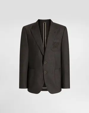 Dolce & Gabbana Single-breasted Wool Canvas Jacket