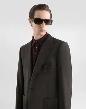 Dolce & Gabbana Single-breasted Wool Canvas Jacket