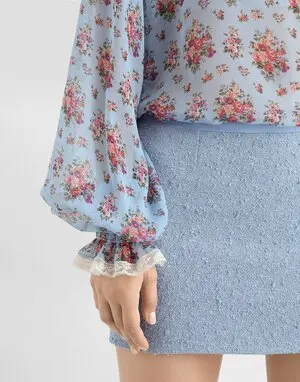 Dolce & Gabbana Floral Bouquet-print Chiffon Top - Multicolor