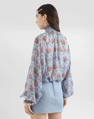 Dolce & Gabbana Floral Bouquet-print Chiffon Top - Multicolor