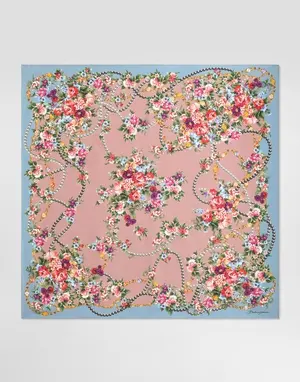 Dolce & Gabbana Small Flower Bouquets-print Silk Twill Scarf 90x90 - Multicolor