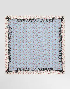 Dolce & Gabbana Small Rose-print Silk Twill Scarf 90x90 - Multicolor