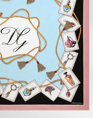 Dolce & Gabbana Perfume-print Silk Twill Scarf 90x90 - Multicolor