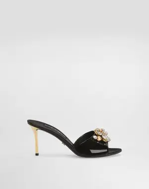 Dolce & Gabbana Keira Patent Leather Embellished Mules - Multicolor