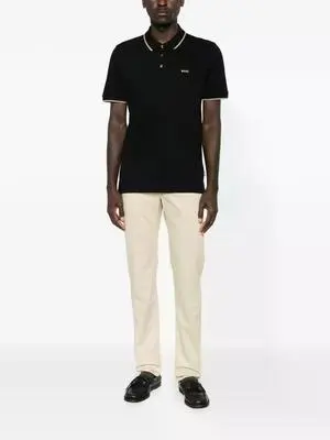 BOSS Cotton-piqué Polo Shirt With Contrast Tipping - Black
