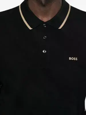 BOSS Cotton-piqué Polo Shirt With Contrast Tipping - Black