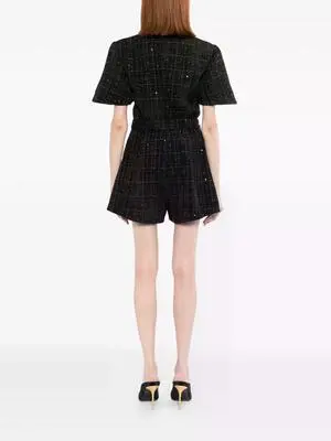 SAIID KOBEISY Tweed Short Jumpsuit - Black