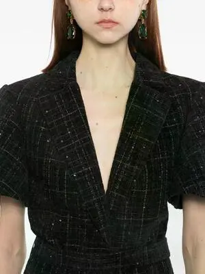 SAIID KOBEISY Tweed Short Jumpsuit - Black