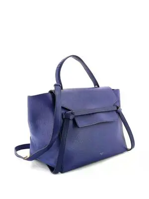 Celine Belt Bag Textured Leather Mini Shoulder Bag - Blue