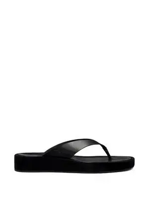 REFORMATION Eden Platform Thong Sandals - Black