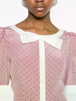 Alessandra Rich Polka-dot Mini Dress With Bow