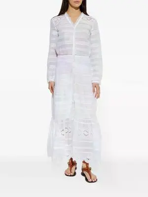 MARANT ETOILE Daniva Crochet Lace V-neck Dress - White