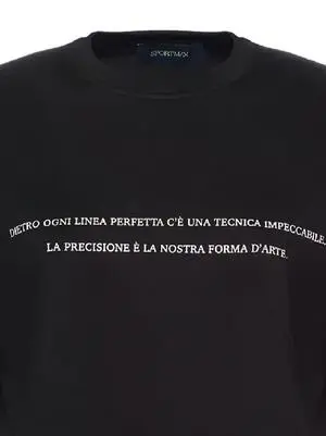 Sportmax Round-neck Printed T-shirt - Black