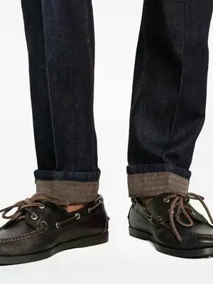 Emporio Armani Five-pocket Jeans With Logo Plaque - Blue