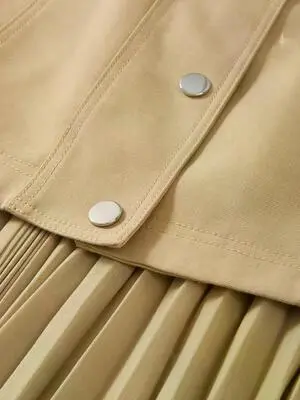 Veronica Beard Patricka Pleated Midi Skirt - Neutrals