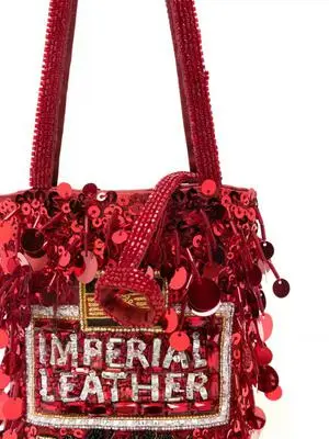 ANYA HINDMARCH Mini Imperial Leather Bucket Bag - Red