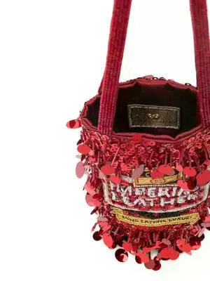 ANYA HINDMARCH Mini Imperial Leather Bucket Bag - Red