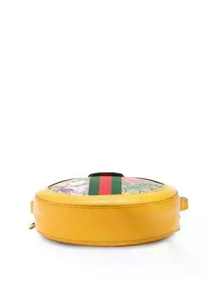 Gucci Mini Gg Supreme Flora Ophidia Round Crossbody Bag - Brown
