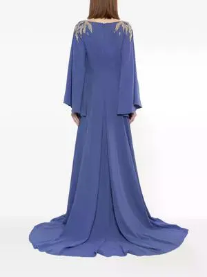 SAIID KOBEISY Embellished Crepe Kaftan - Blue