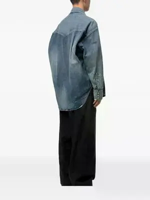 Mihara Yasuhiro Sticker-print Denim Shirt