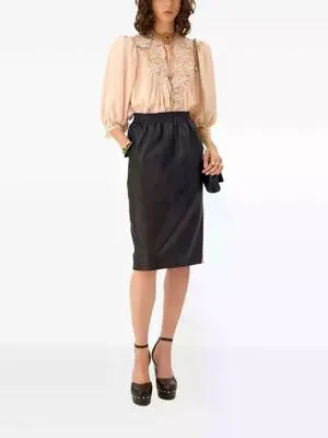 Chloé Elasticated Leather Midi Skirt