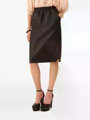 Chloé Elasticated Leather Midi Skirt