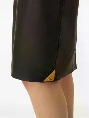 Chloé Elasticated Leather Midi Skirt