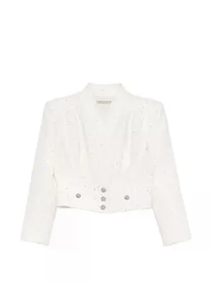 Alessandra Rich Embellished-button Cropped Jacket