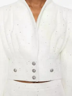 Alessandra Rich Embellished-button Cropped Jacket