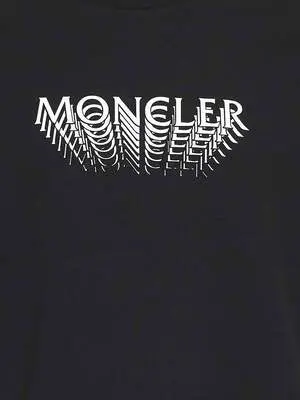 Moncler Cotton Tshirt With Printed Logo On The Front