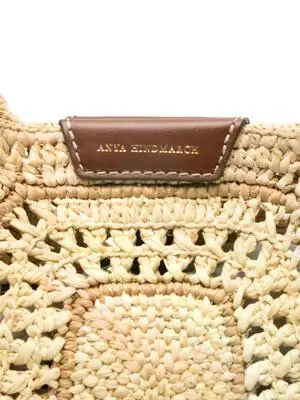 ANYA HINDMARCH Raffia Shoulder Bag With Bow Detail