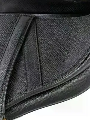 Dior Saddle Handbag Leather Mini Shoulder Bag - Black