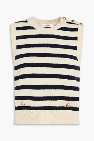 FRAME Striped Cotton-blend Top