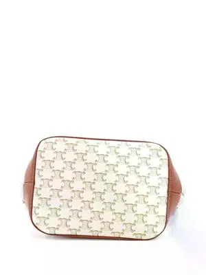 Celine Triomphe Coated Canvas Medium Bucket Bag - Neutrals