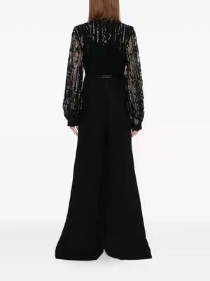 SAIID KOBEISY Crepe Beaded Jumpsuit