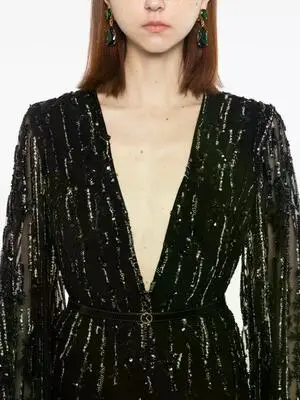SAIID KOBEISY Crepe Beaded Jumpsuit