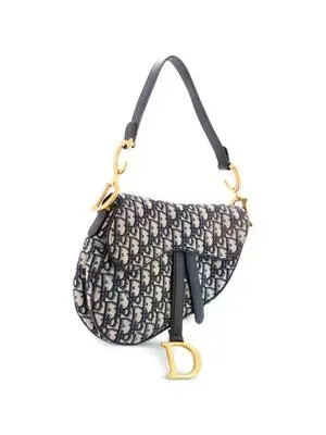Dior Saddle Handbag Oblique Canvas Medium - Blue