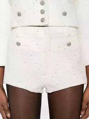 Alessandra Rich Embellished-button Mini Shorts