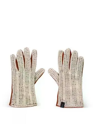 FAY Crochet Leather Gloves