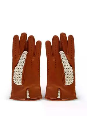 FAY Crochet Leather Gloves