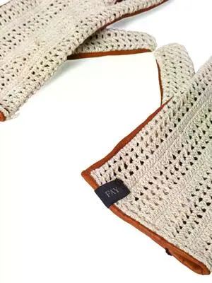 FAY Crochet Leather Gloves