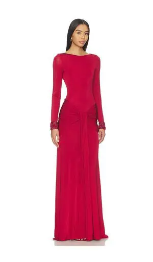 PatBO Intensity Jersey Long Sleeve Gown