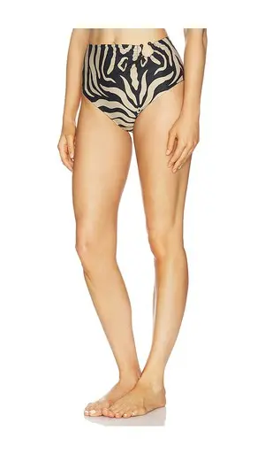 Johanna Ortiz Palms Taita Bikini Bottom - Black & Sand